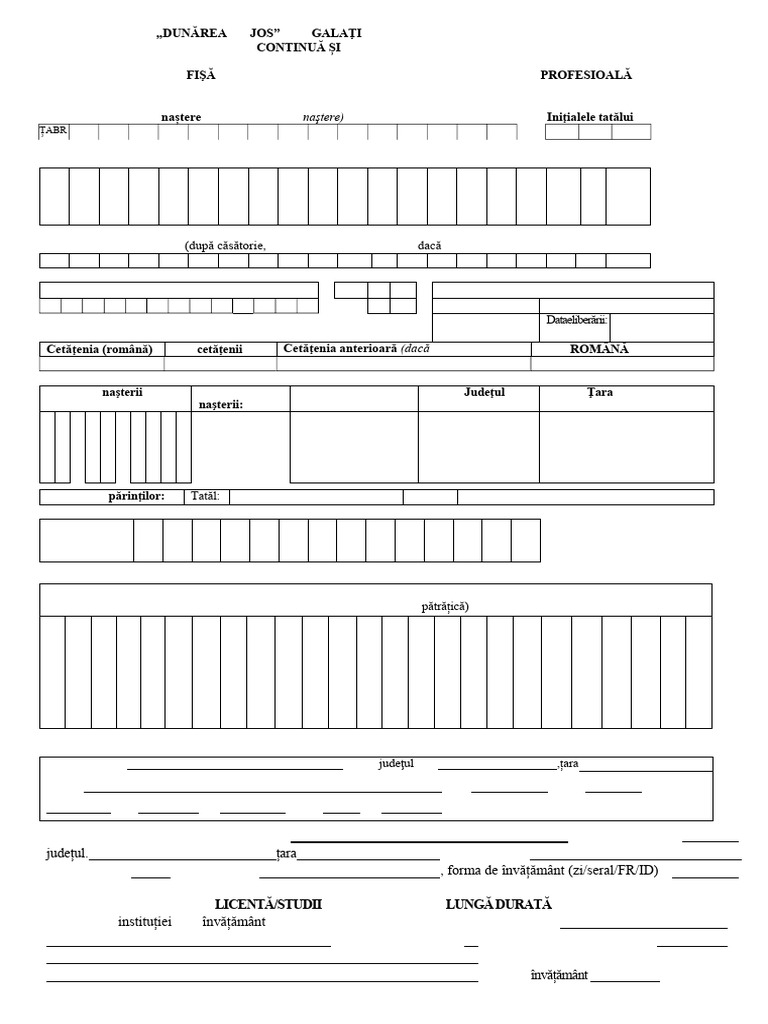 Fisa de Inscriere Program Conversie Profesionala 2024 - DFCTT - v2 ...