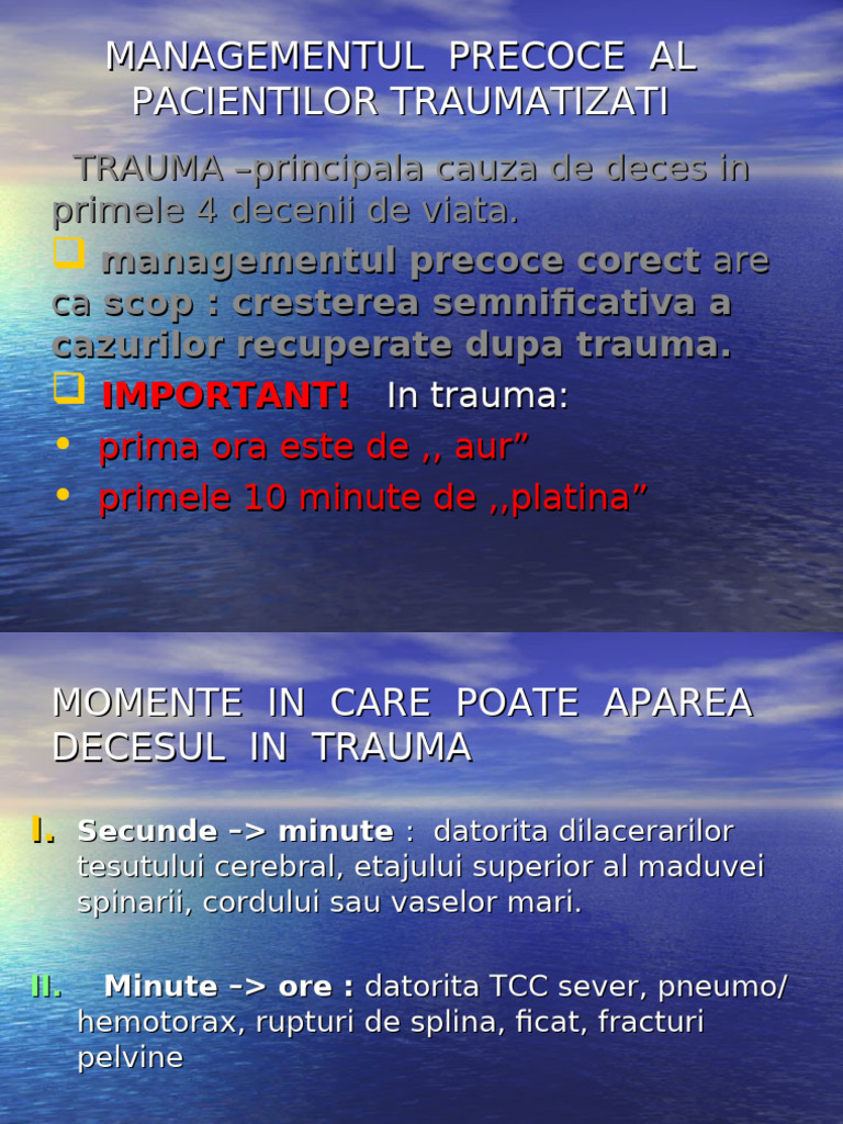 Managementul pacientului traumatizat | PDF