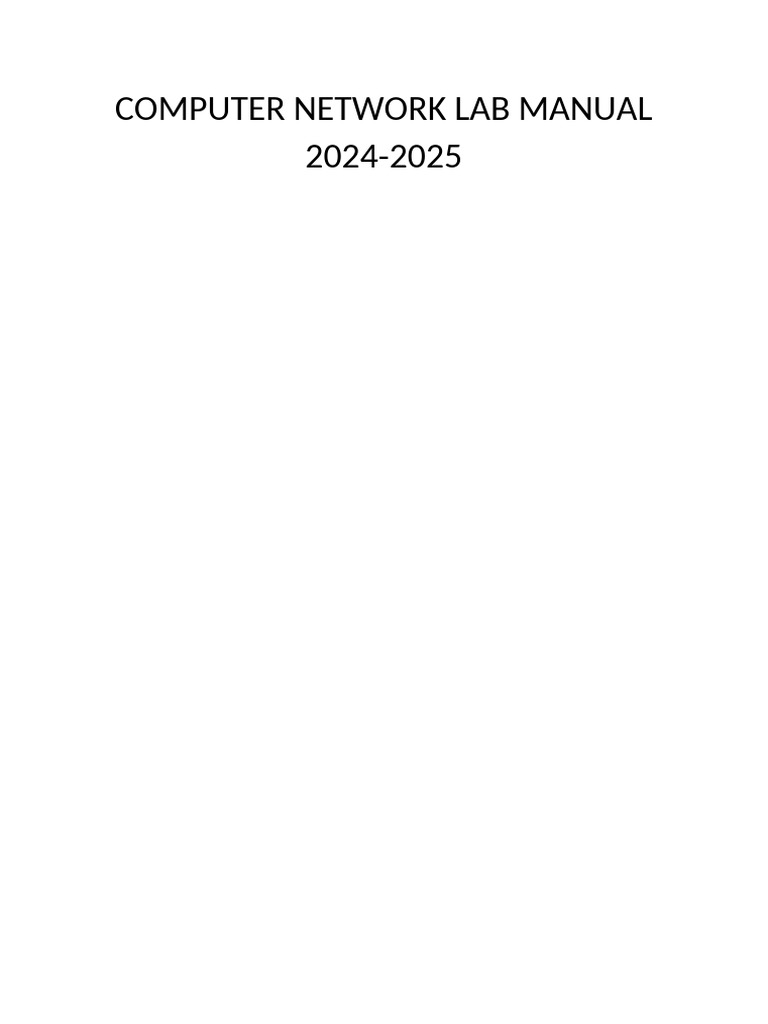 Computer Network Lab Manual 2024 | PDF | Discrete Mathematics | Algorithms And Data Structures