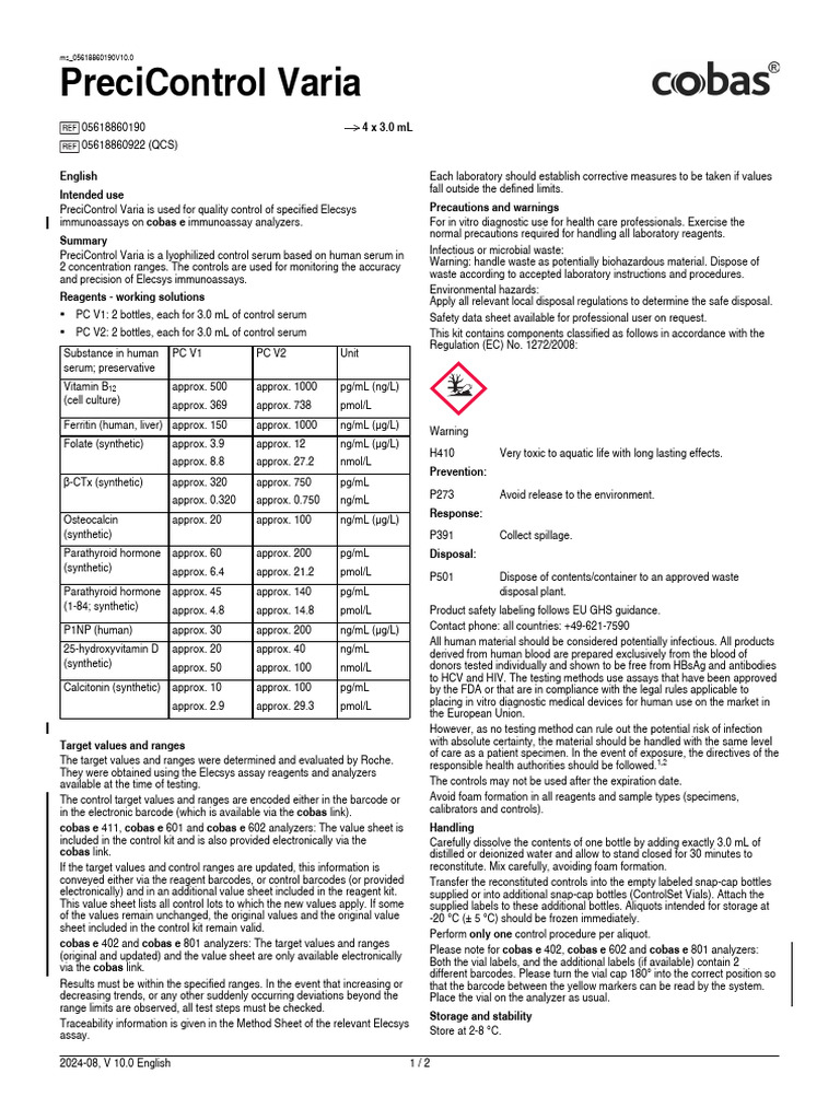 Insert - PreciControl Varia - Ms - 05618860190.v10.en | PDF