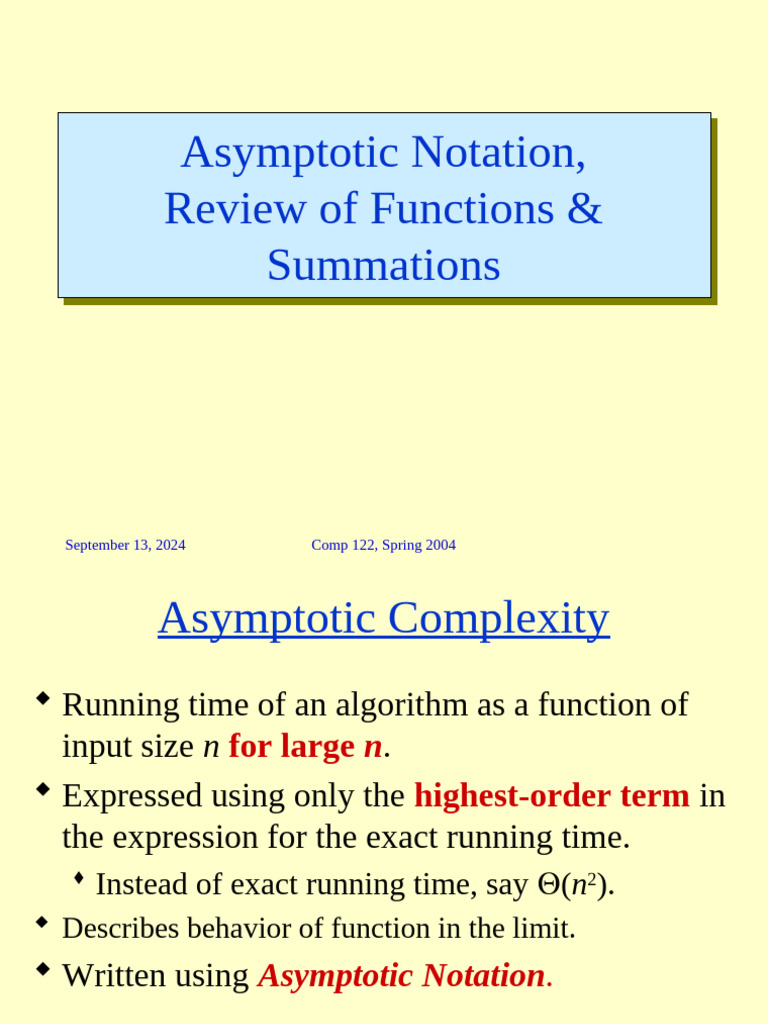 Asymtotic Notation Pdf