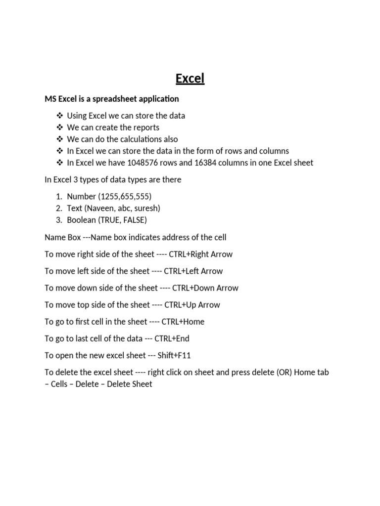 Excel Functions Notes | PDF