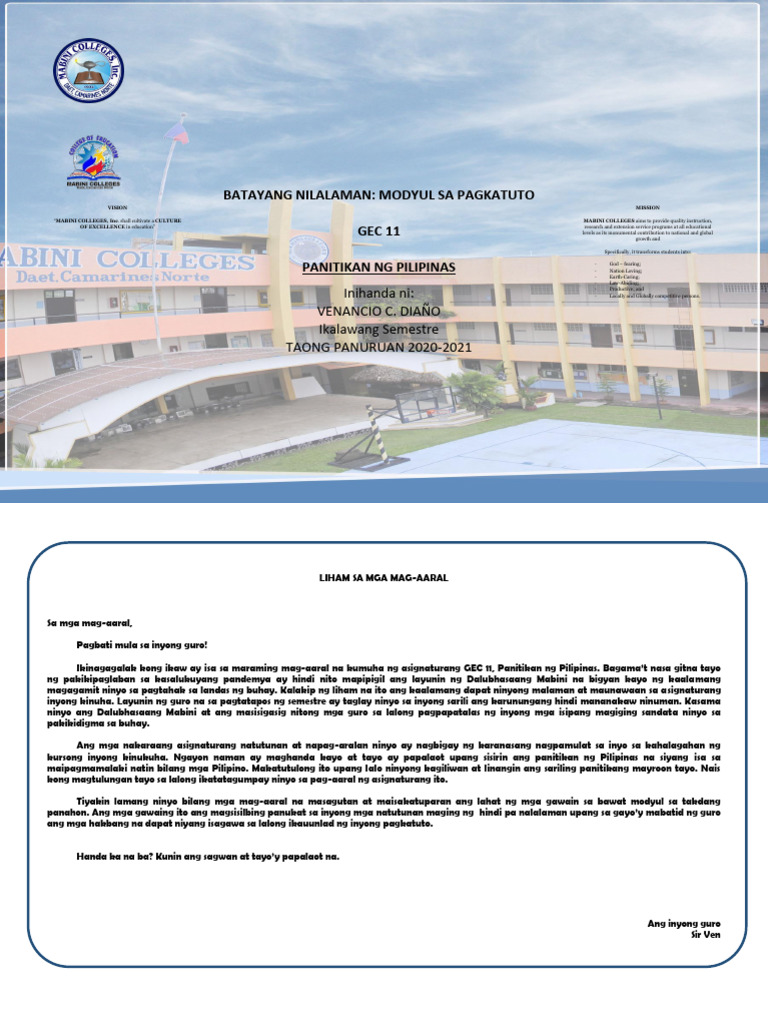 GEC 11-Learning Plan | PDF