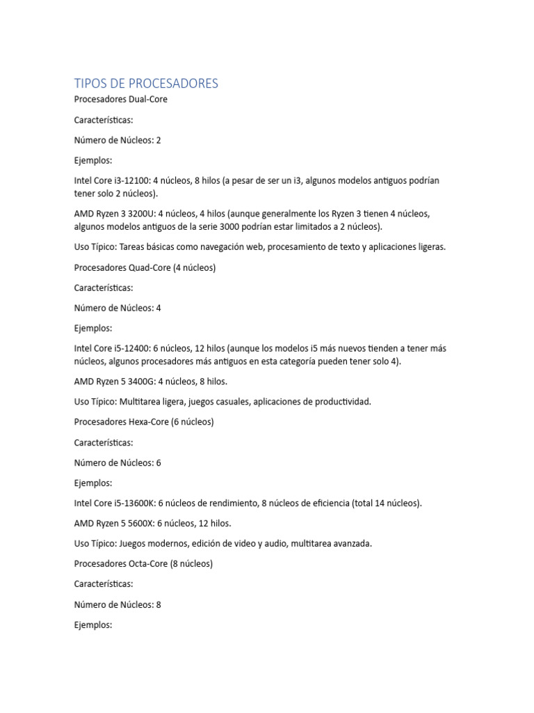 Tipos de Procesadores | PDF
