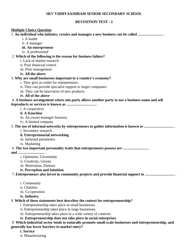 RT2 QP Ans Key | PDF