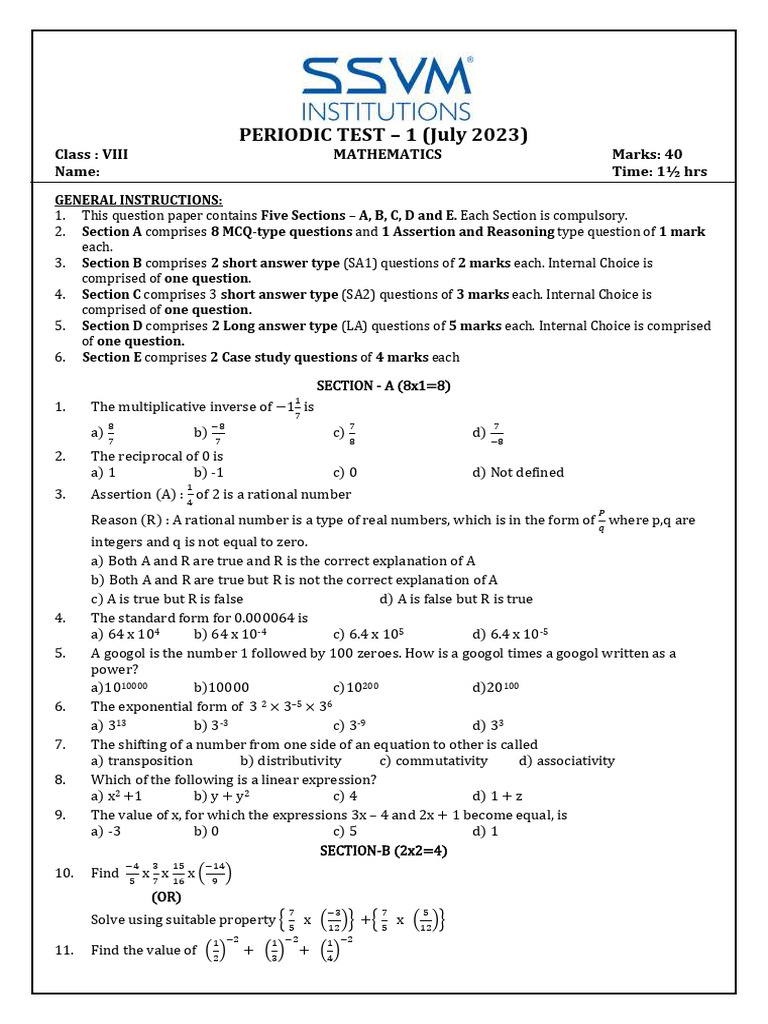 G8 Maths PT1 QP | PDF