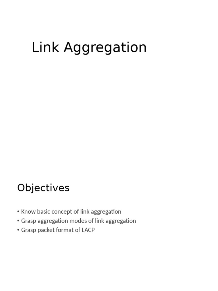 E. Link Aggregation Principle | PDF