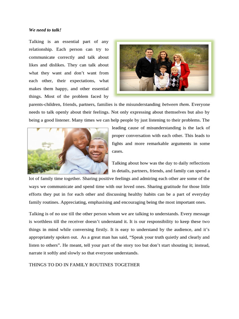 We need to talk | PDF