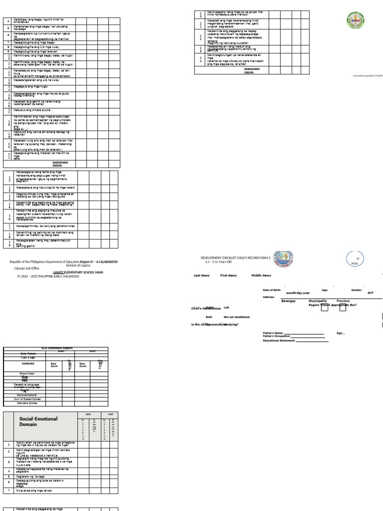 ECD_CHECKLIST-2024-2025-1 | PDF
