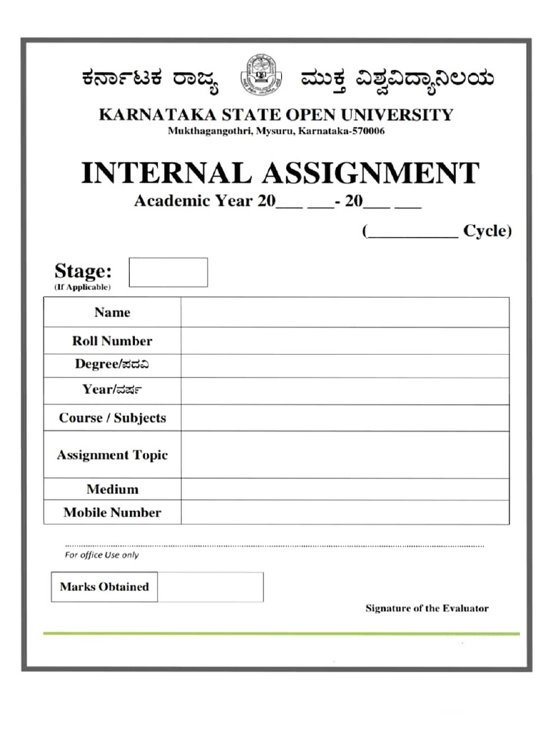 Assignment Cover Page For All Subject | PDF