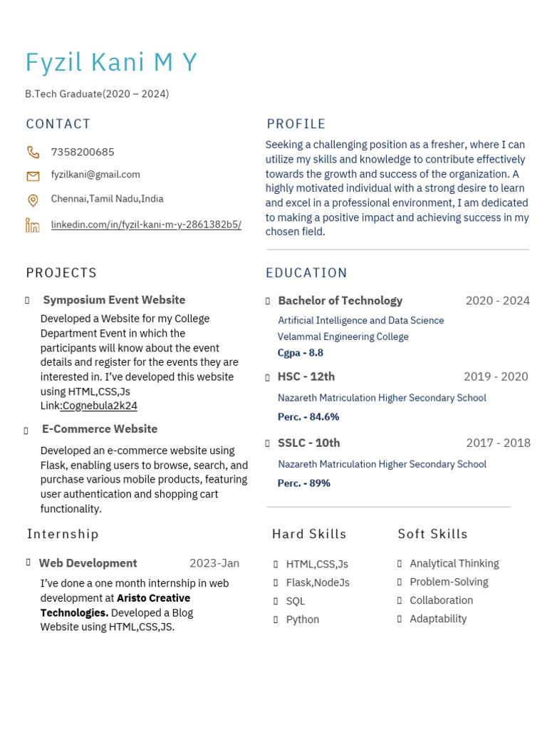 Resume 1 | PDF