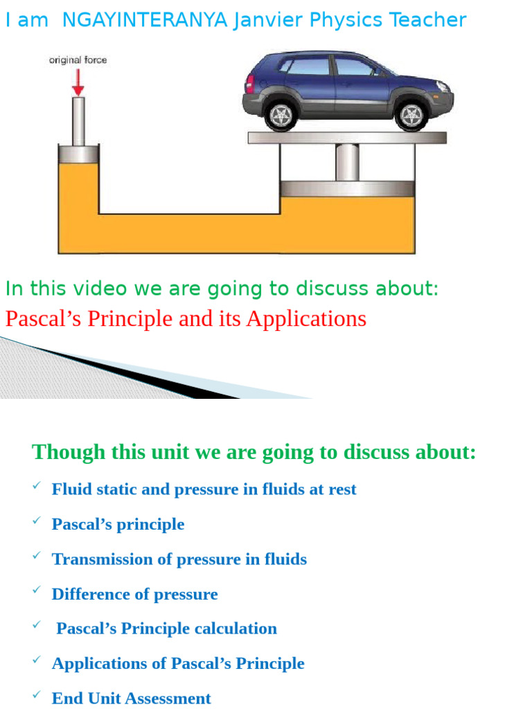 Pascal’s Principle and its Applications | PDF