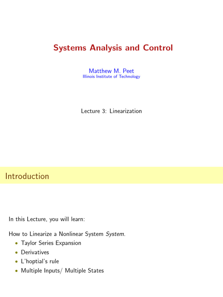 Systems Analysis and Control | PDF