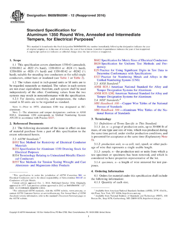 Astm B 609-12-2016 | PDF