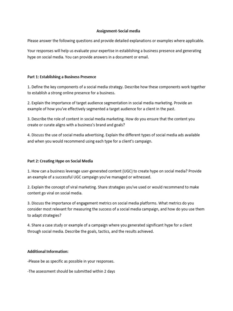 Assignment-Social Media | PDF
