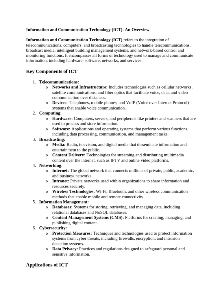 Information and Communication Technology | PDF