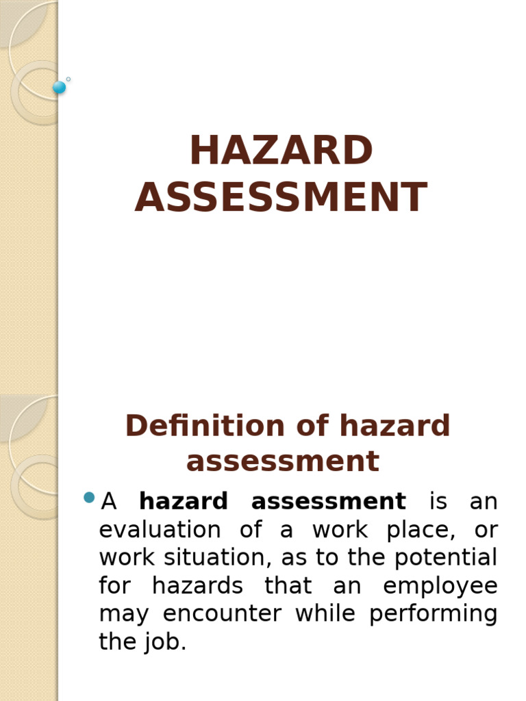 Hazard Assessment | PDF