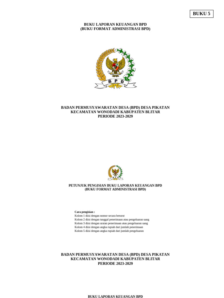 05. Buku Laporan Keuangan BPD | PDF