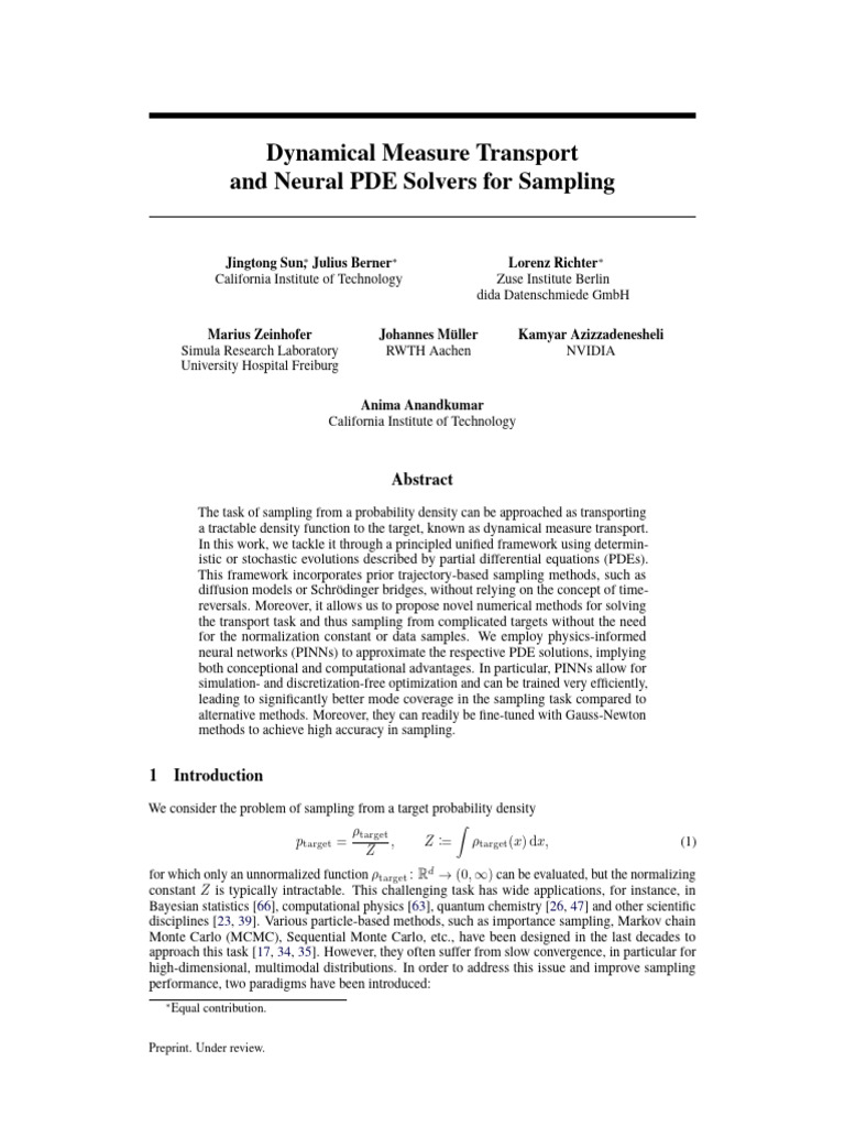 Dynamical Measure Transport and Neural PDE Solvers For Sampling | PDF ...