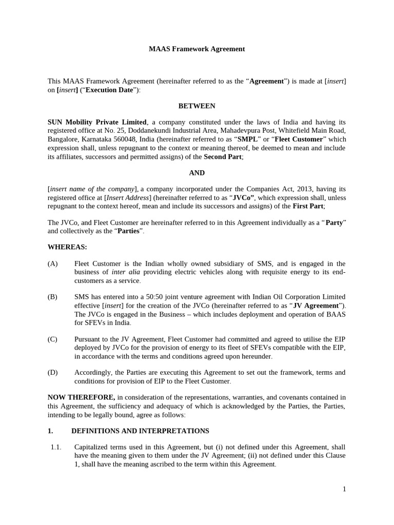 06 - MAAS Framework Agreement | PDF