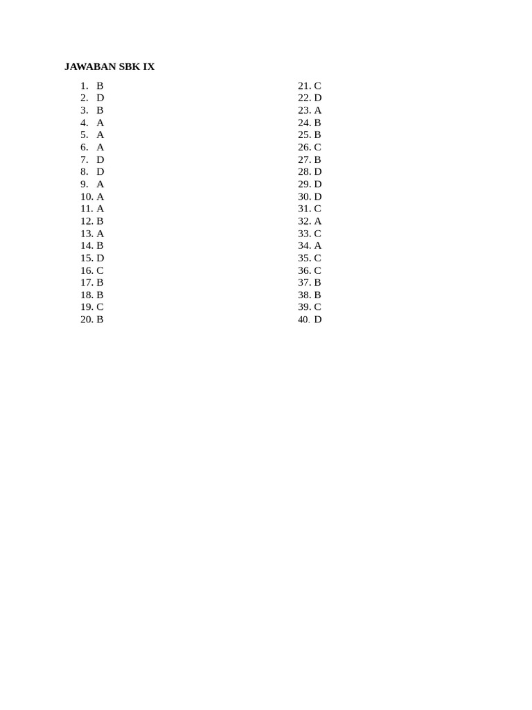 Jawaban SBK Ix | PDF