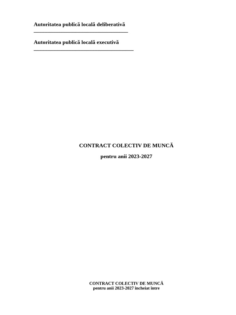 Contract Colectiv de Munca - Model - APL - Completat | PDF