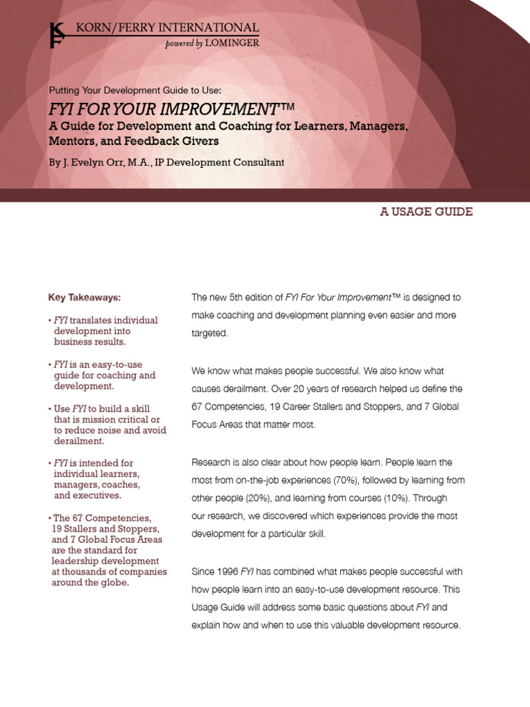 FYI UsageGuide | PDF