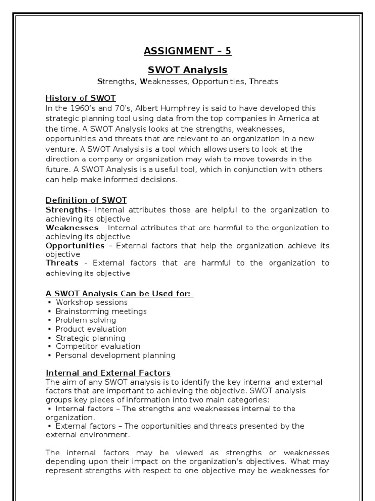 8 Swot Analysis | Download Free PDF | Swot Analysis | Strategic Management