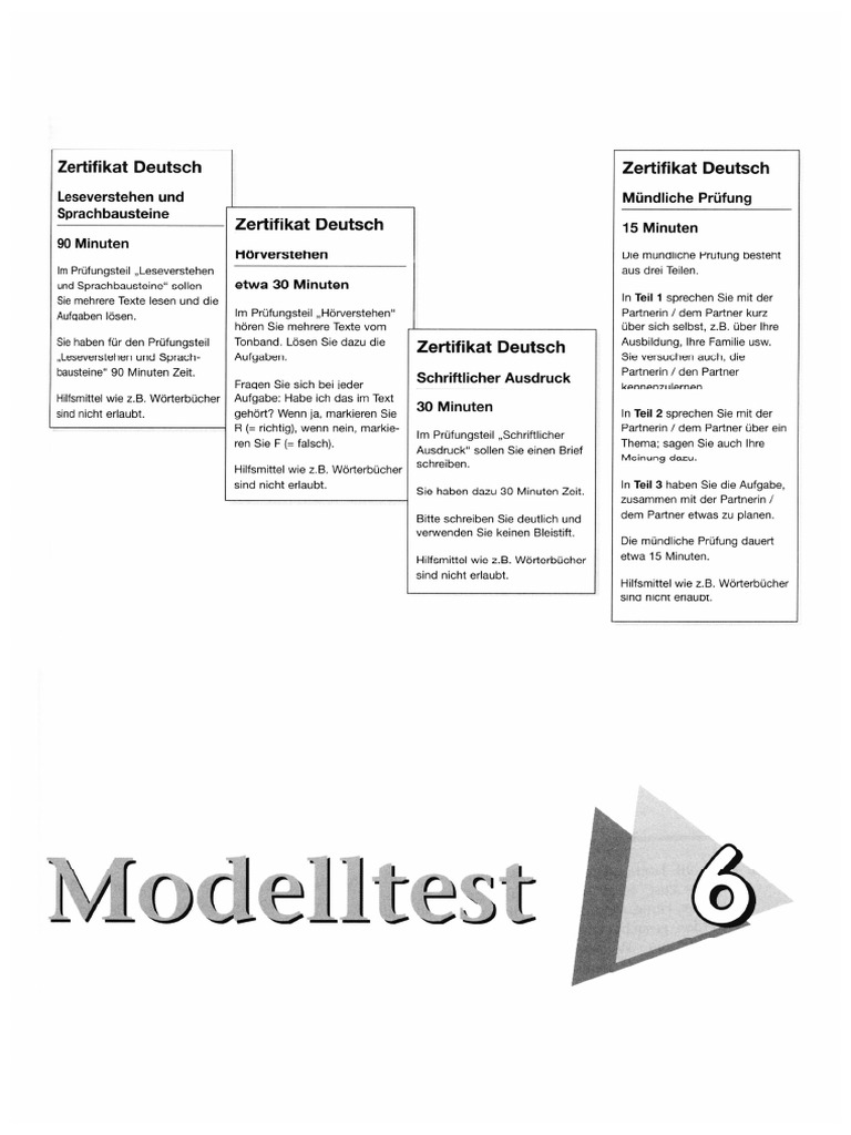 Zertifikat Deutsch B1 Modelltest 6 | PDF
