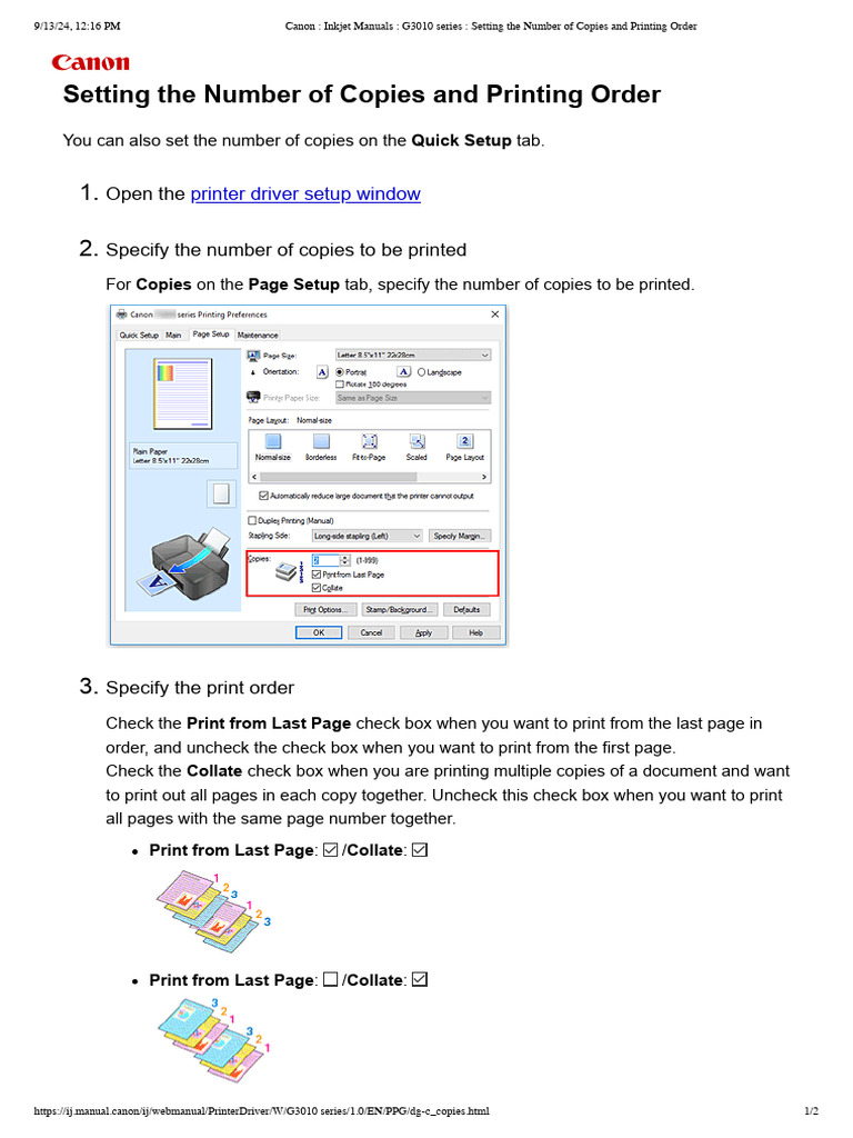 Canon - Inkjet Manuals - G3010 Series - Setting The Number of Copies ...