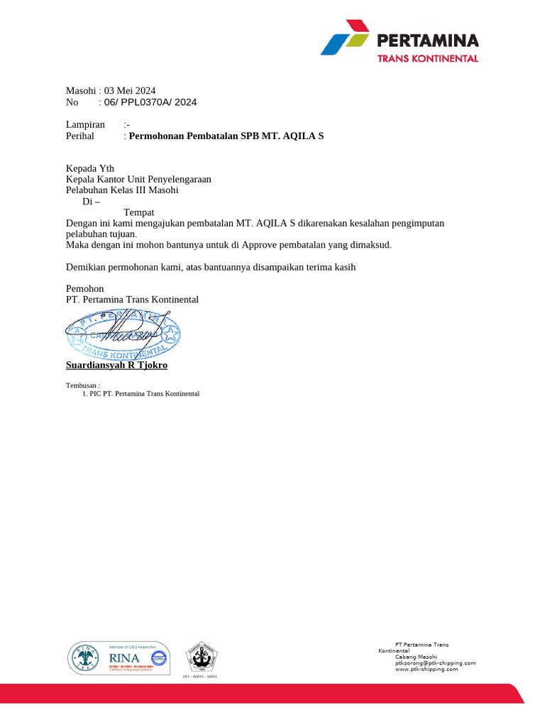 Pembatalan SPB | PDF