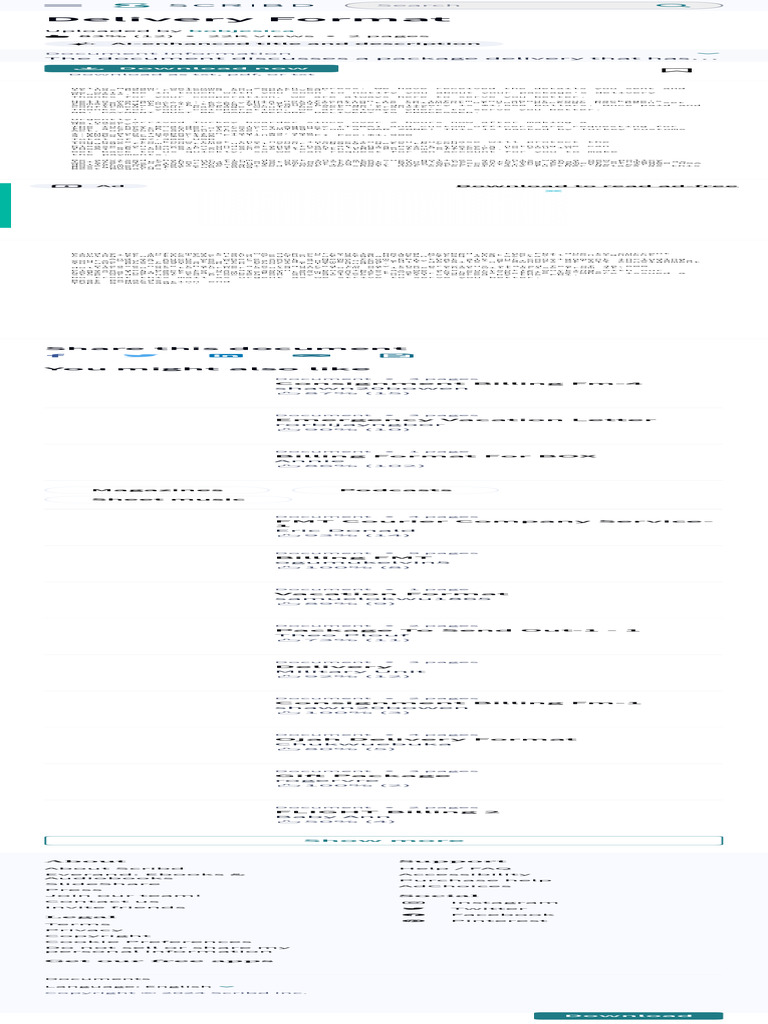 Delivery Format PDF | PDF