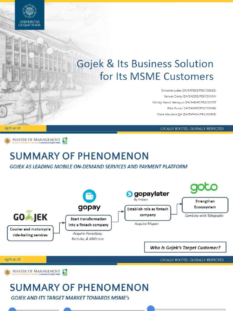 GOJEK & Its Business Solution For Its MSME Customers | PDF