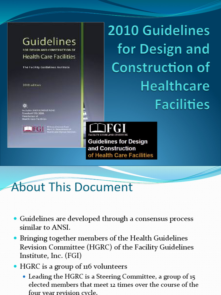 FGI 2022 Healthcare Facility Guidelines | PDF | Plumbing | Water