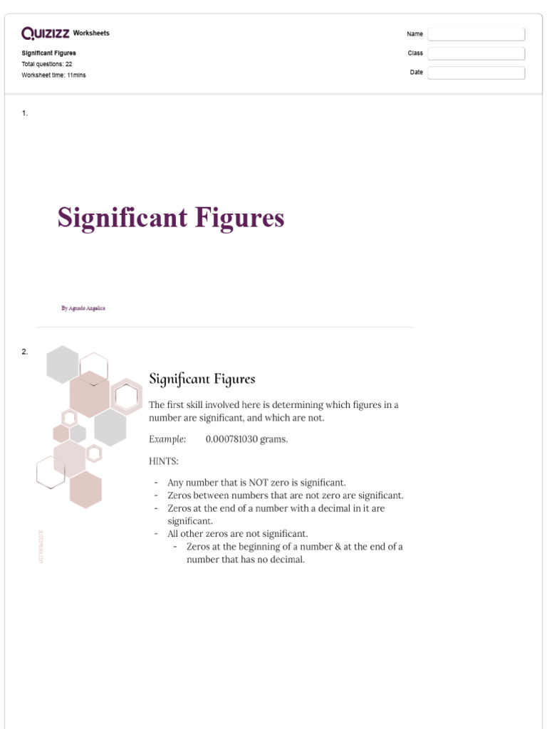 Significant Figures - 01 Key | PDF | Significant Figures | Numbers