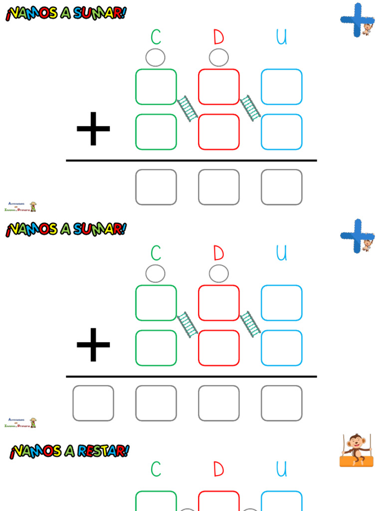 Plantillas Sumas y Restas Llevadas | PDF