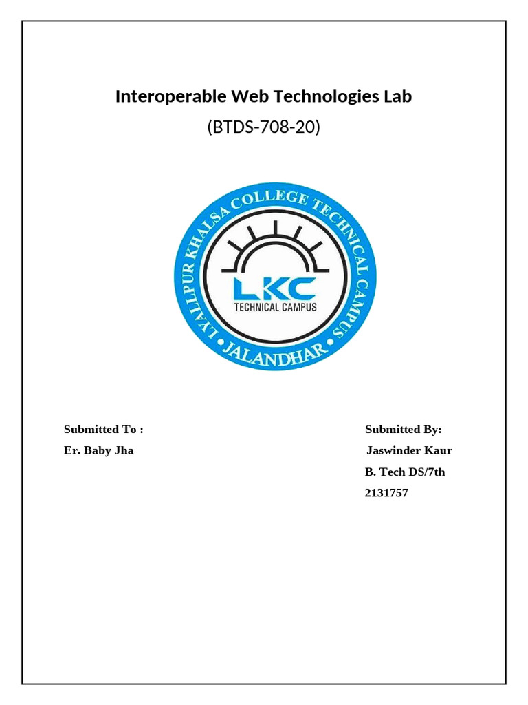 Interoperable Web Technologies Lab | PDF