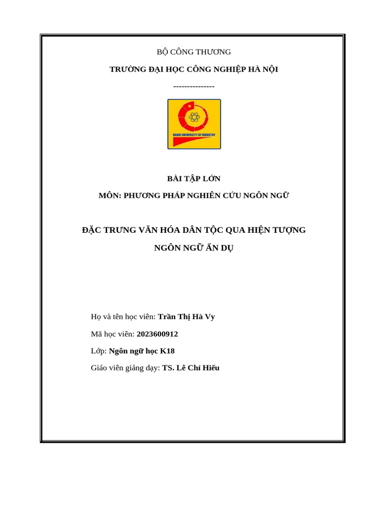 BaiTapLon TranThiHaVy | PDF