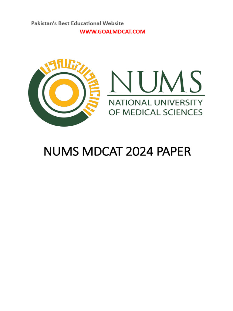 Nums Mdcat 2024 | PDF