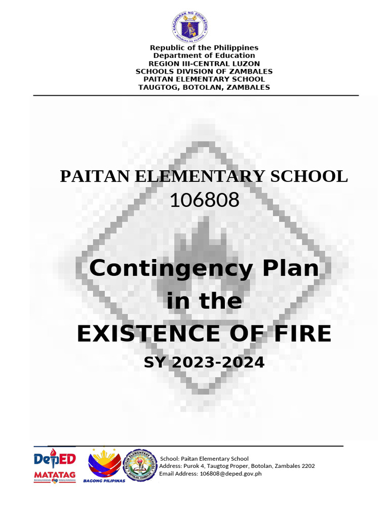PAITAN-ES-FIRE CONTINGENCY-PLAN-2023-2024 New | PDF