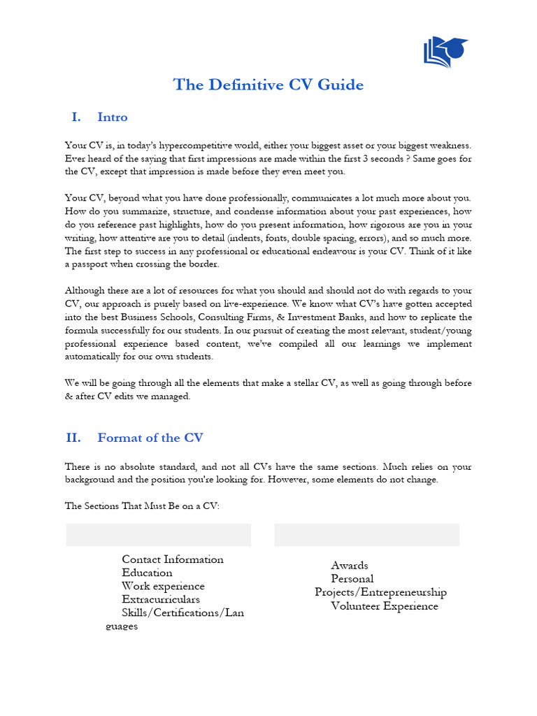 CV Guide-MIM Prep | PDF