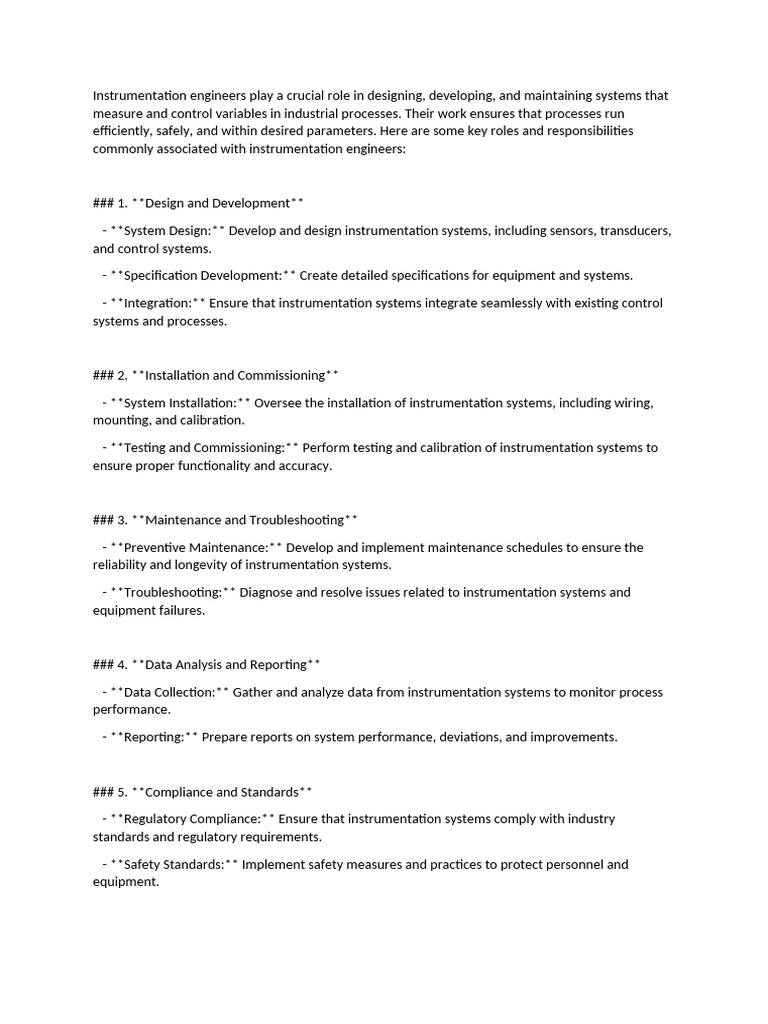 Instrumentation Roles | PDF