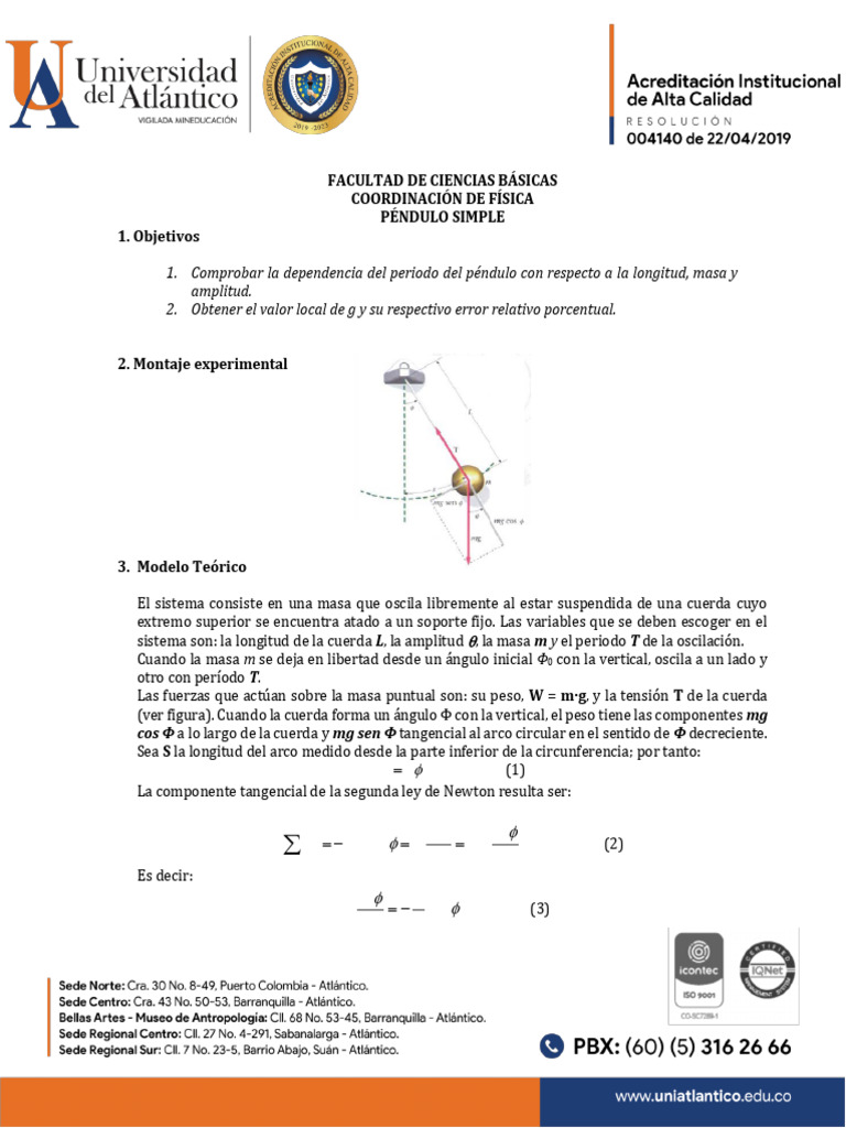 Guía 02 - Péndulo Simple | PDF
