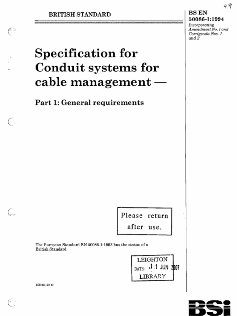 BS en 50086-1-1994 | PDF