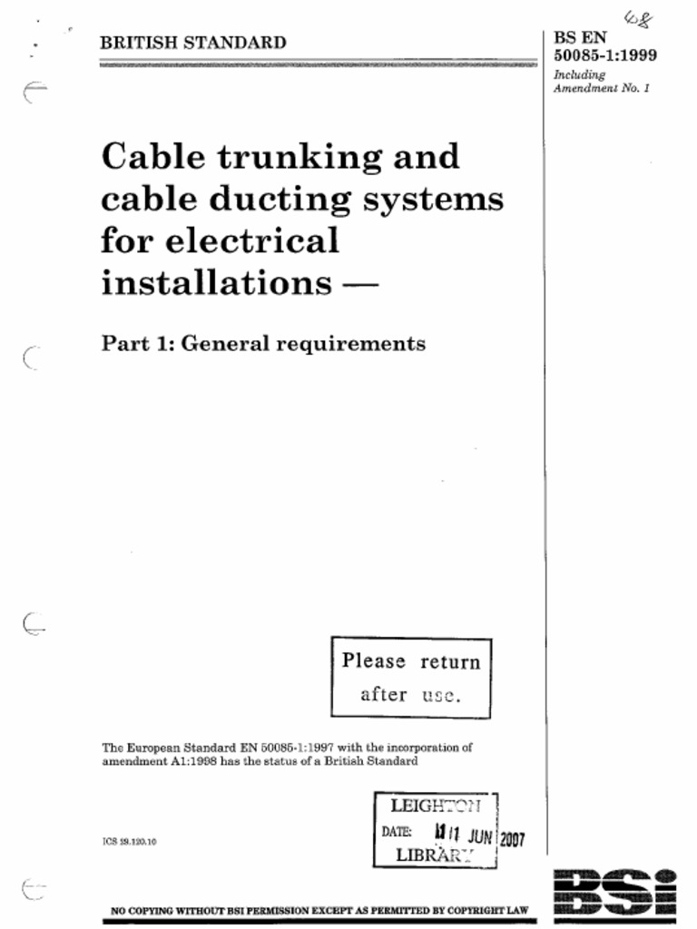 BS en 50085-1-1999 | PDF