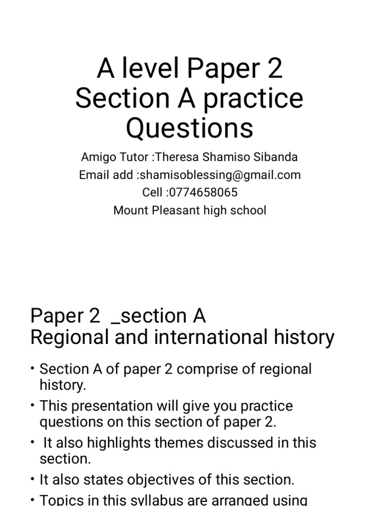 A-Level History Paper 2 Practice | PDF | Atlantic Slave Trade | Slavery