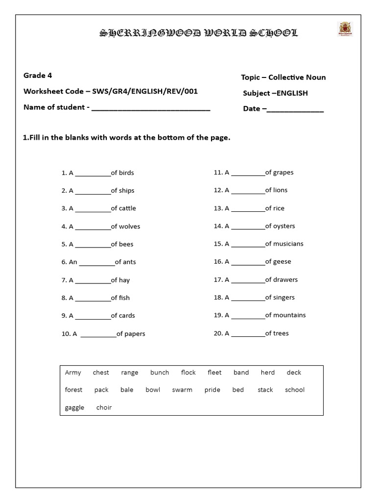 G3 English August Worksheet | PDF