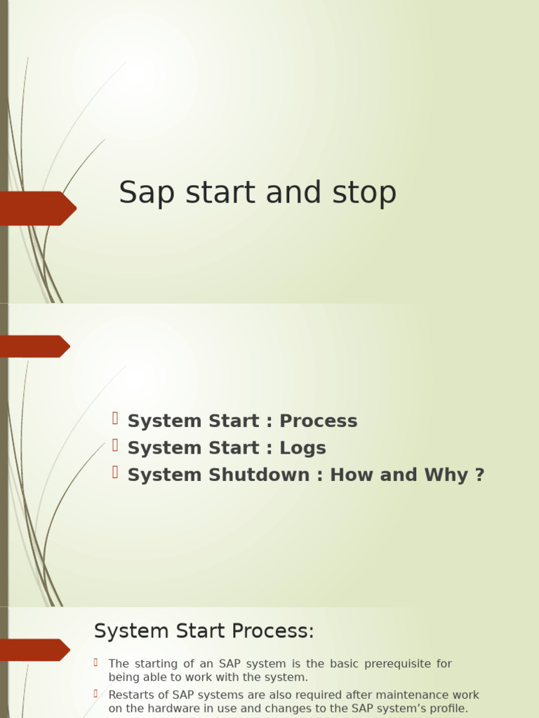 Sap Start and Stop | PDF | Databases | System Software