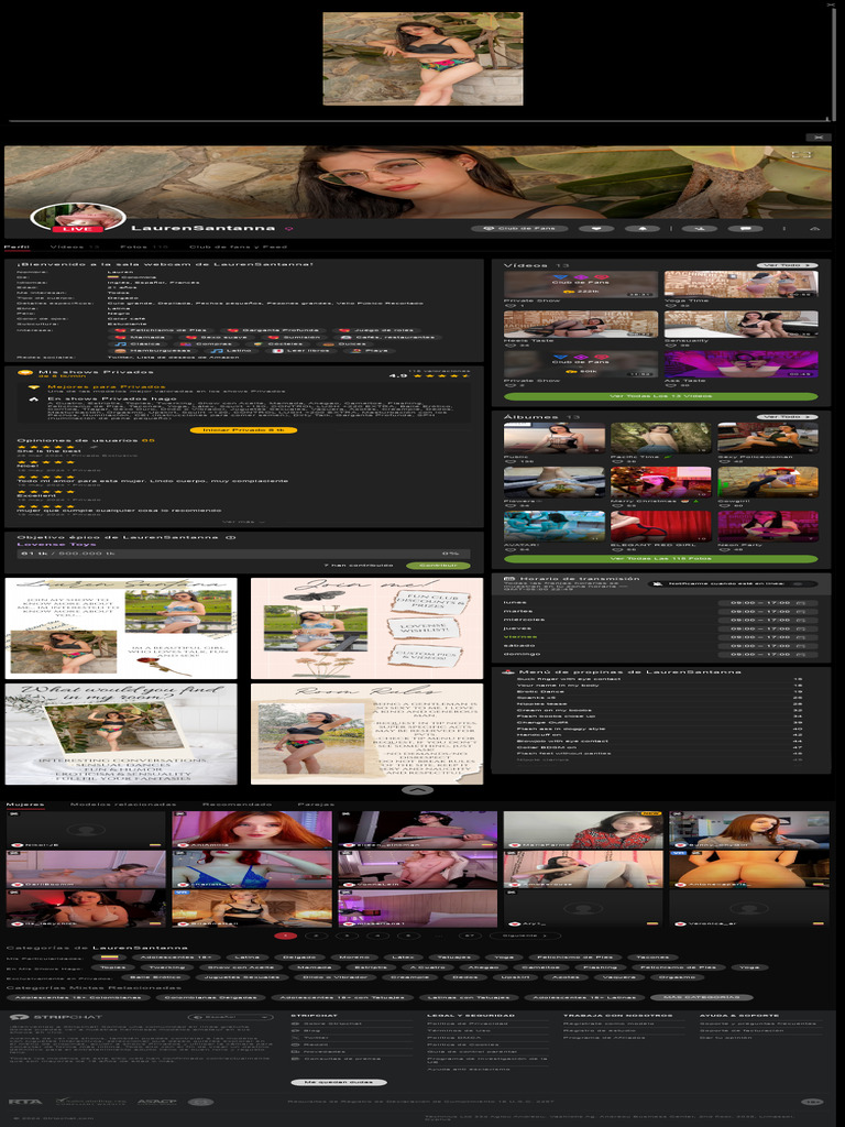 Perfil Modelo Webcam LaurenSantanna - Stripchat | PDF