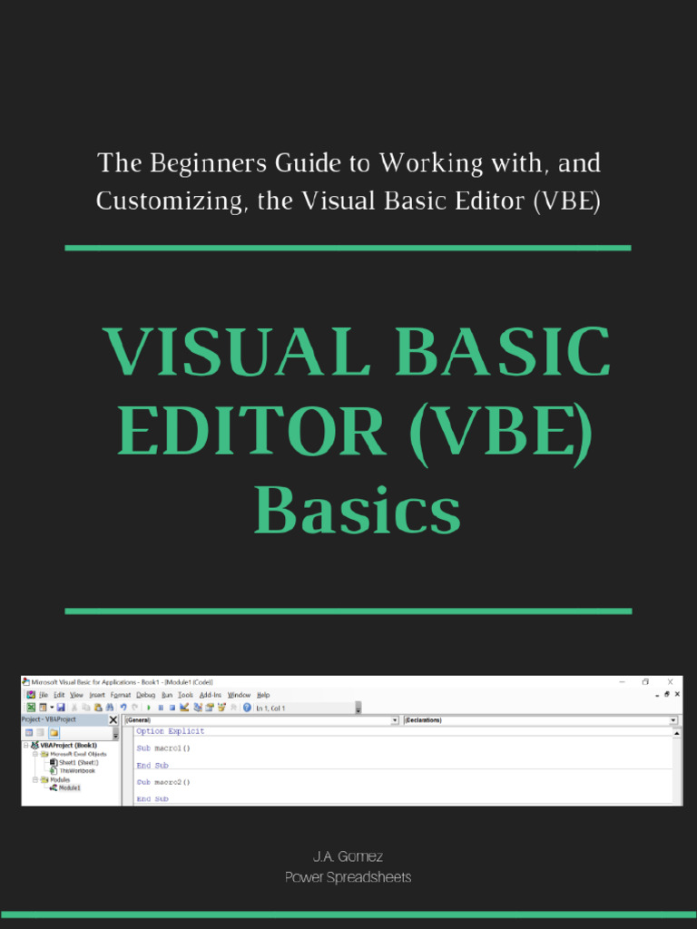 05 Visual Basic Editor (VBE) Basics - J.A. Gomez | PDF